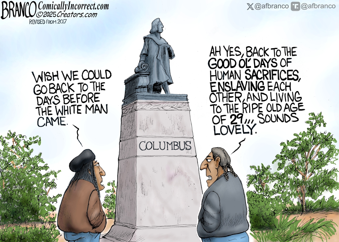 Branco Cartoon - Columbus Day 2025 - Comically Incorrect